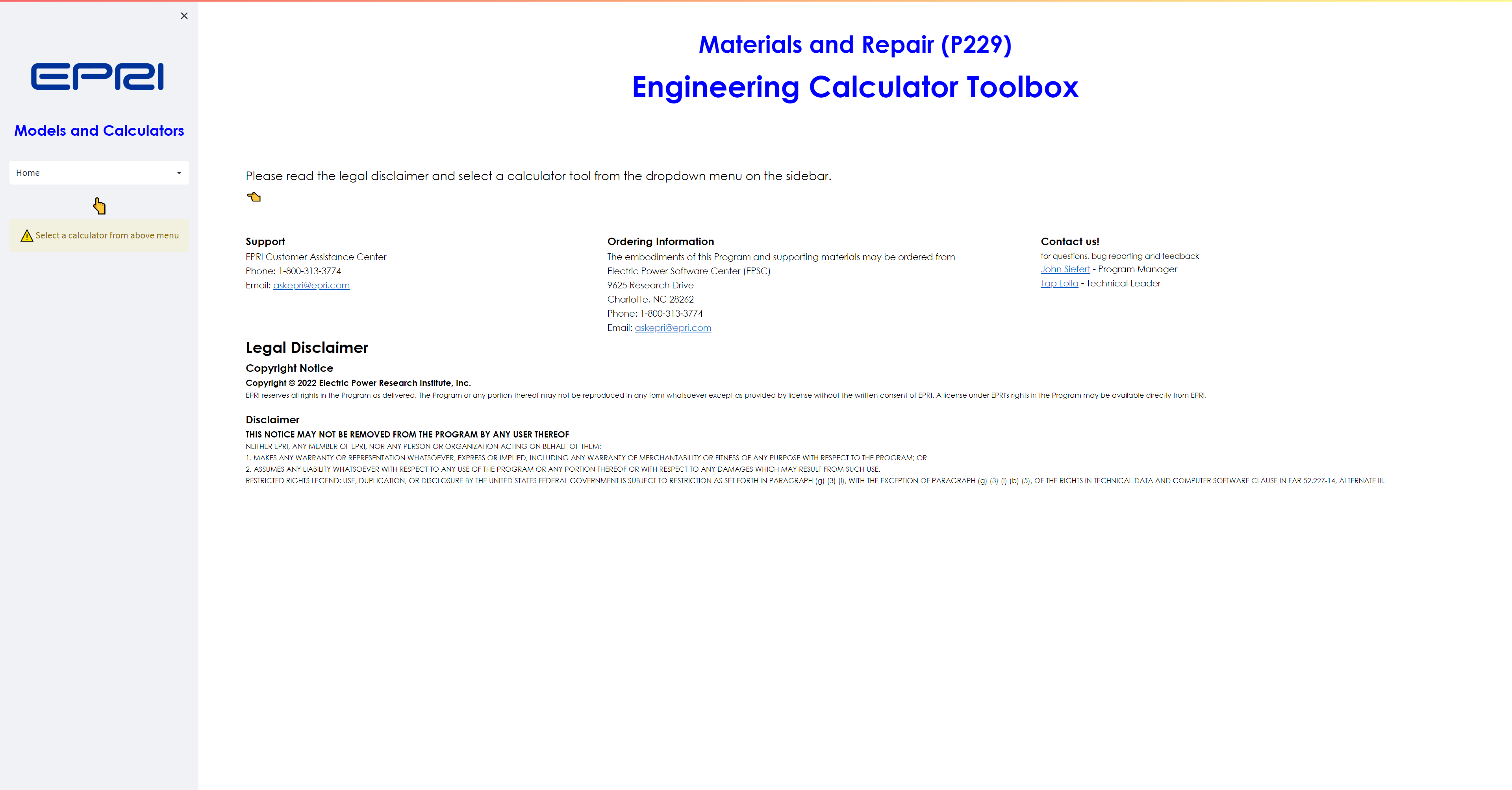Engineering Calculator Toolbox | Materials Program Resource Center